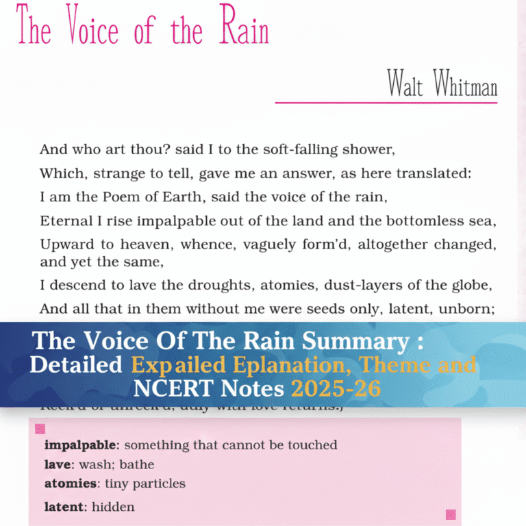 The Voice Of The Rain Summary: Detailed Explanation, Theme and NCERT ...